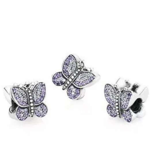 Pandora | Jewelry | Pandora Purple Sparkling Butterfly Charm | Poshmark
